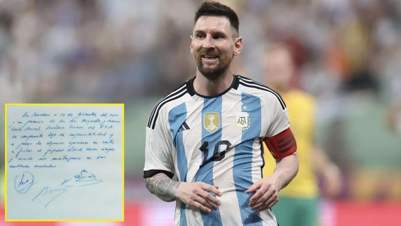 Napkin with Messi’s first contract sold at auction for 26 crore 70 lakh