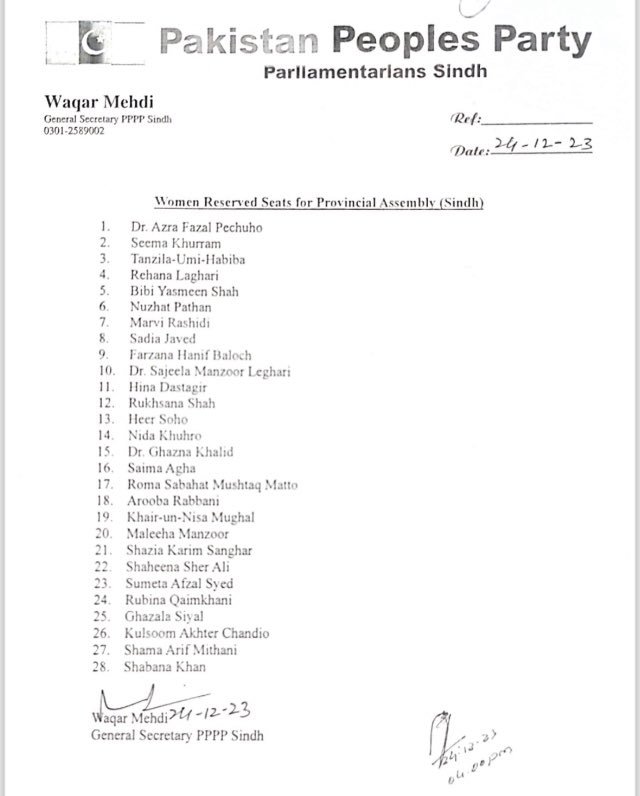 Which women are on the priority list of political parties?